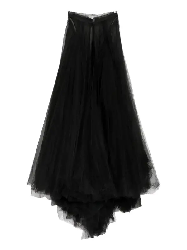 Monique Lhuillier Illusion Tulle Overlay Skirt - Black
