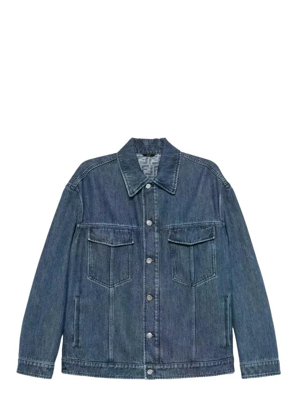 Fendi Logo-patch Denim Jacket - Blue