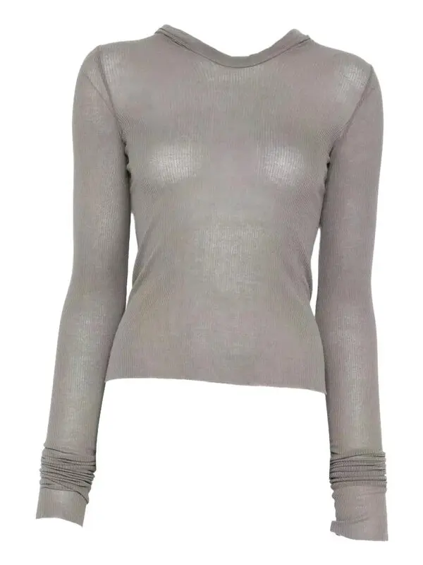 Rick Owens Hooded Crop T-shirt - Grey