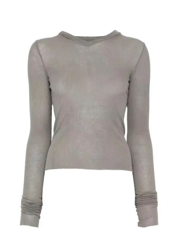 Rick Owens Hooded Crop T-shirt - Grey