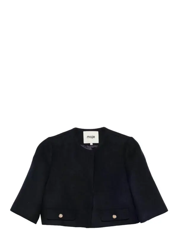 Maje Cropped Short-sleeve Blazer - Blue