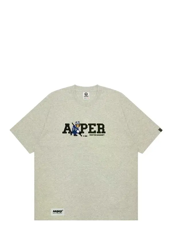 AAPE BY *A BATHING APE Graphic-print Logo-patch T-shirt - Grey