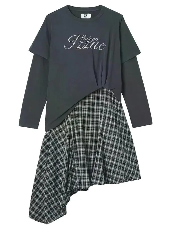 Izzue Layered Asymmetric Dress - Grey