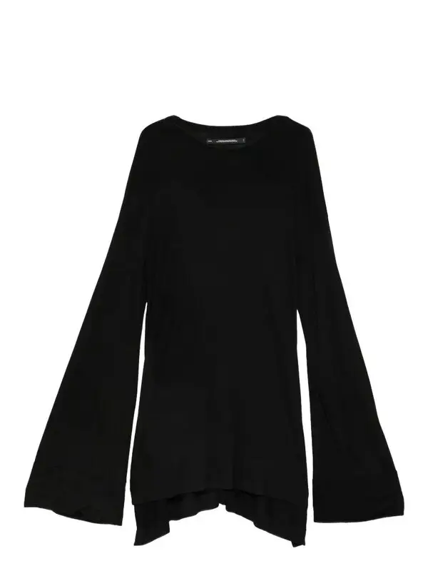 JULIUS Draped Long-sleeve T-shirt - Black