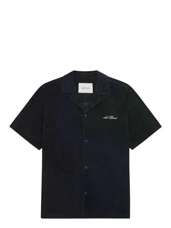 LES DEUX Signature Mini Cord Ss Corduroy Shirt - Blue