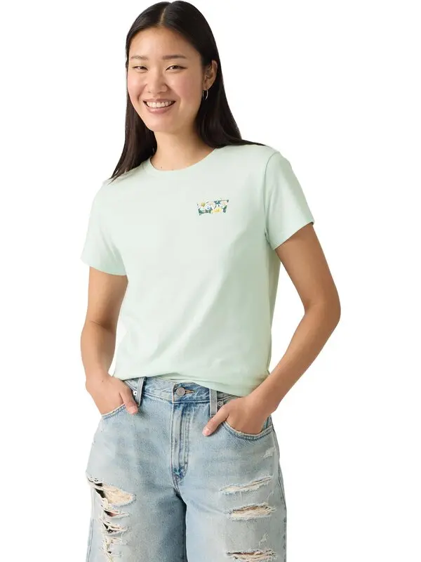 LEVI'S Perfect Tee" With Graphic Detail - Blue