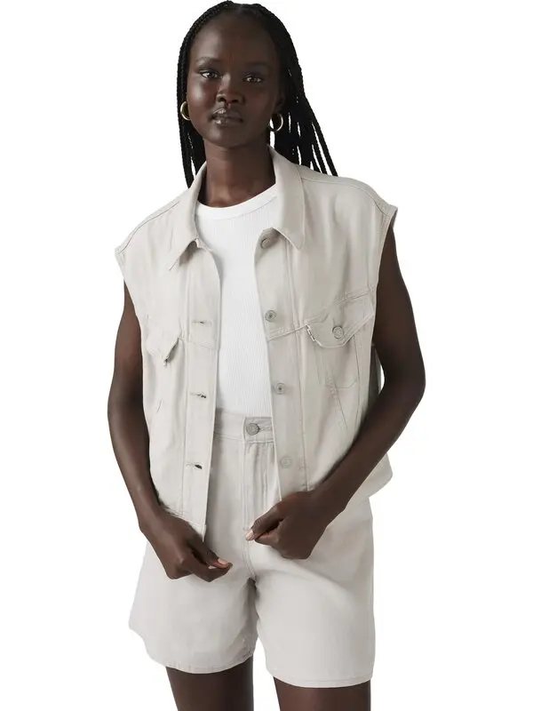 LEVI'S Shrunken '90s Linen Vest - Grey