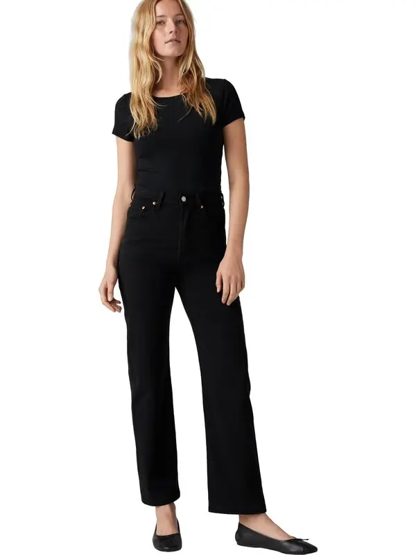 LEVI'S Ribcage Straight Ankle Jeans - Black