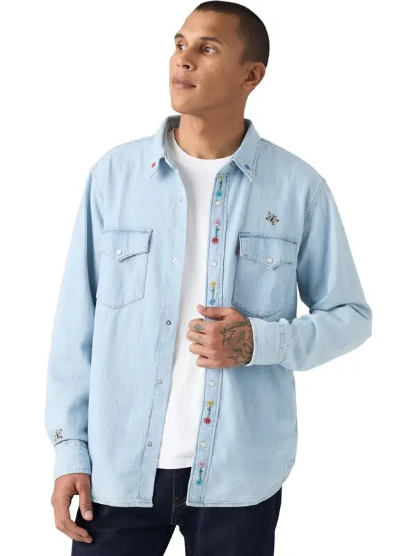 LEVI'S Relaxed Fit Western Shirt - Blue
