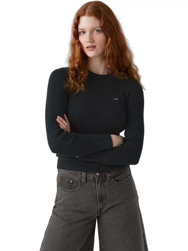 LEVI'S Ribbed Crewneck Pullover - Black