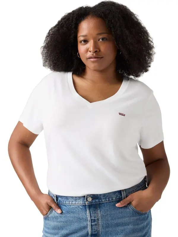 LEVI'S The Perfect V Neck T-shirt - White
