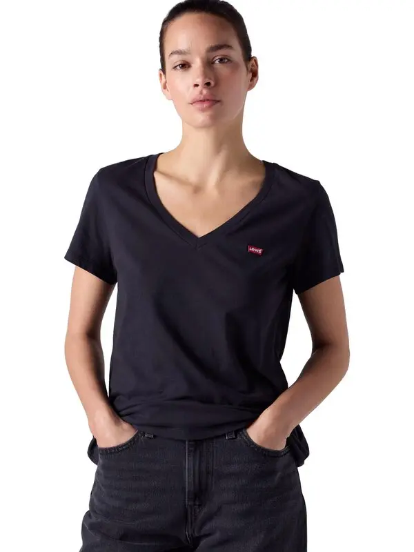 LEVI'S The Perfect V Neck Tee - Black