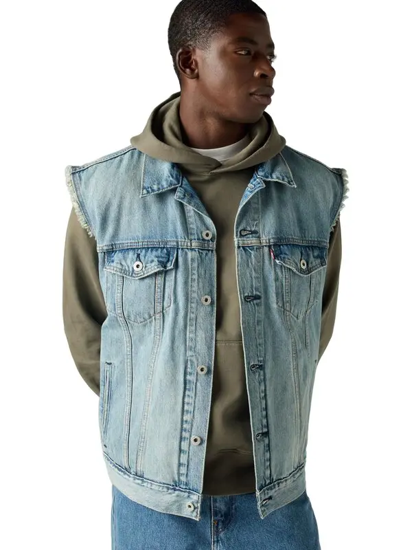 LEVI'S Relaxed Trucker Waistcoat - Blue