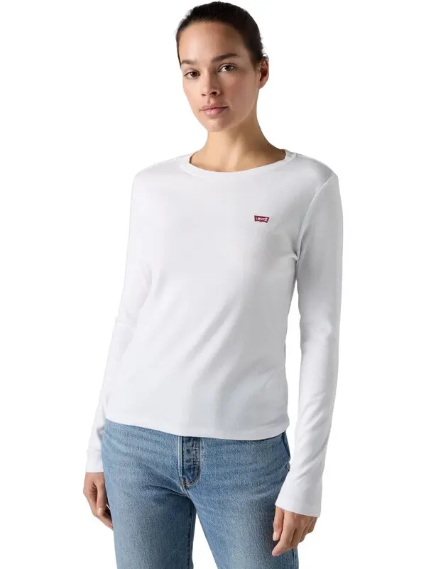 LEVI'S Essential Housemark Long Sleeve Tee - White