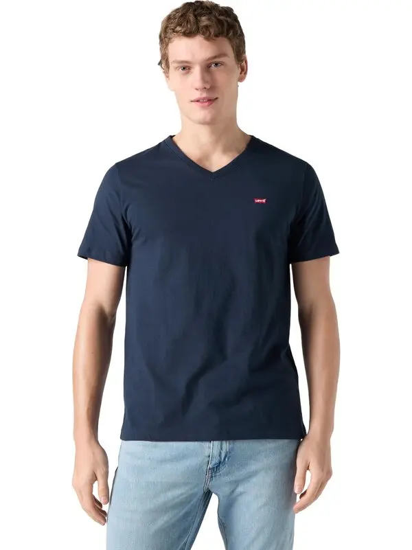 LEVI'S Classic Housemark V Neck Tee - Blue