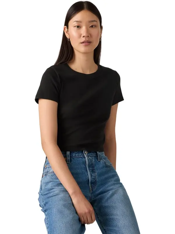 LEVI'S Essential Sporty Cropped T-shirt - Black