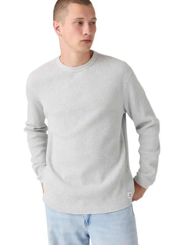 LEVI'S Long Sleeve Relaxed Thermal Tee - Grey