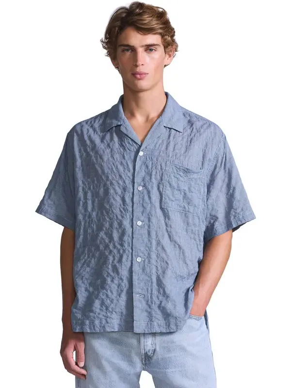 LEVI'S Short Sleeve Camp Shirt - Blue