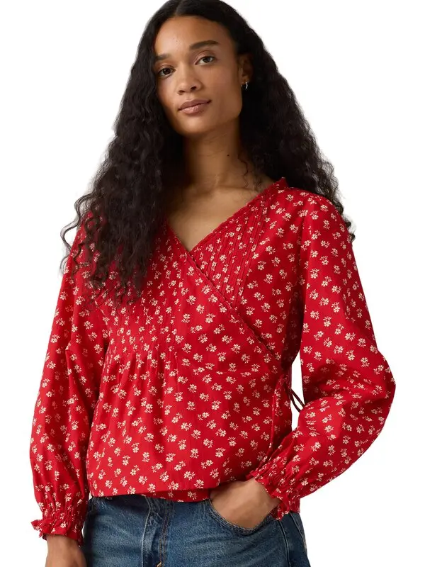 LEVI'S Soleil Wrap Blouse - Red