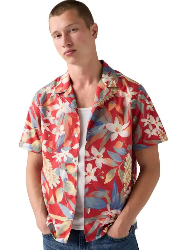 LEVI'S Sunset Camp Standard Fit Lightweight Shirt - Red