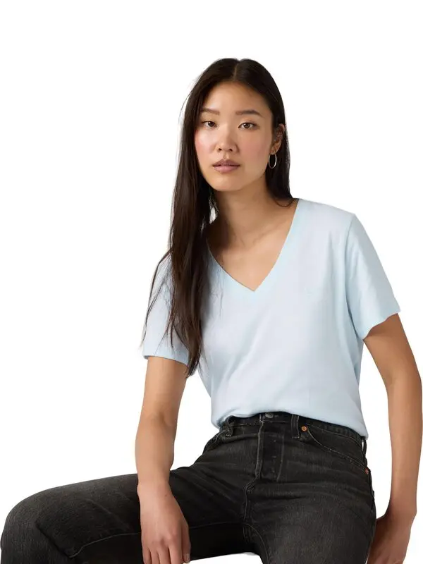 LEVI'S Cotton V-neck T-shirt - Blue