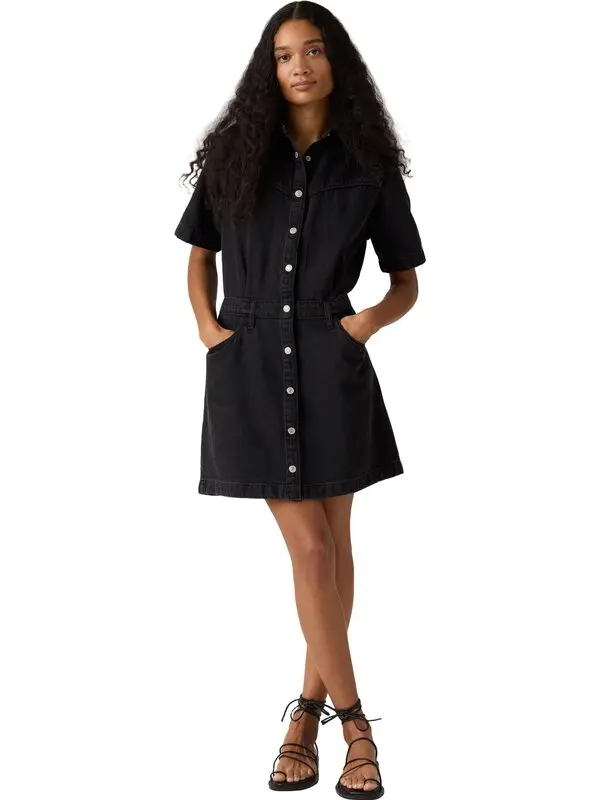 LEVI'S Short Sleeve Logan Western Dress - Black