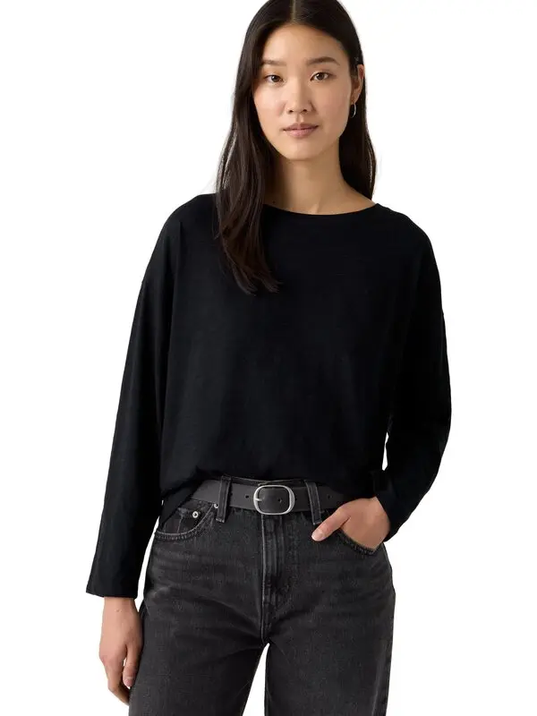 LEVI'S Julie Slub Long Sleeve Tee - Black