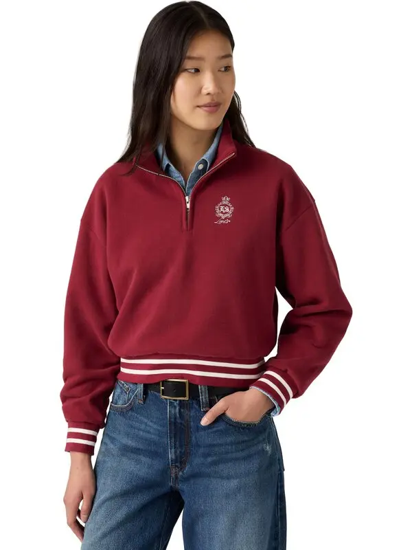 LEVI'S Graphic Everyday Quarter Zip Sweatshirt - Red