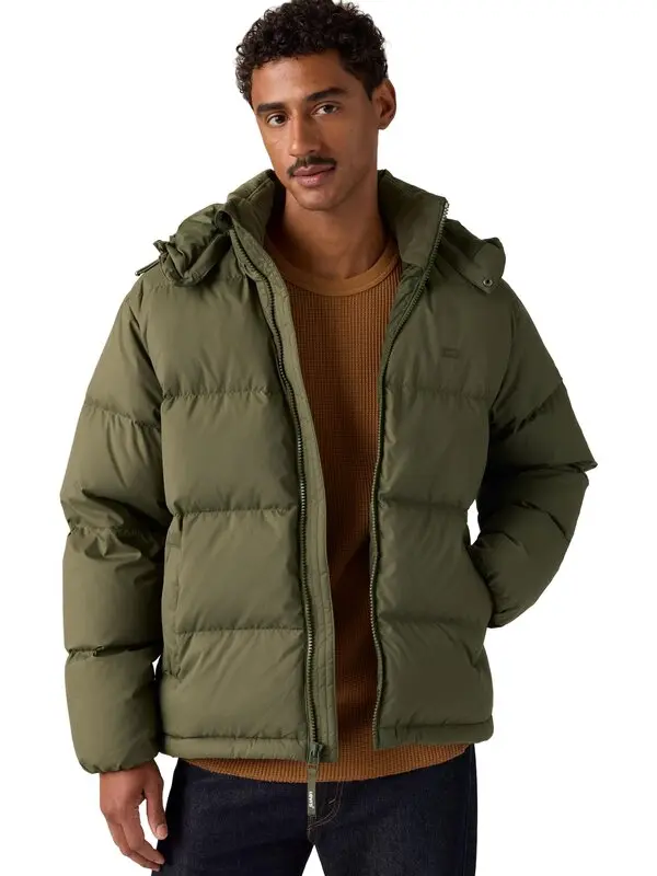 LEVI'S Rockwell Hooded Puffer Jacket - Green