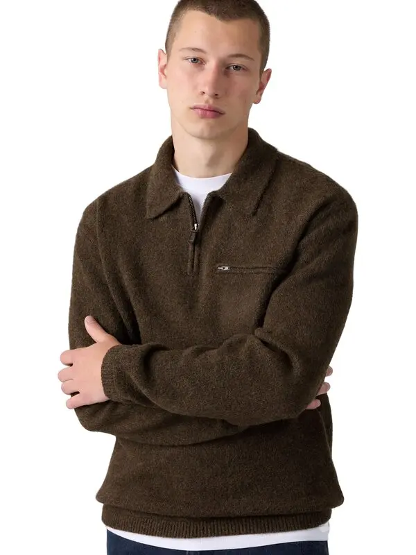 LEVI'S Boulder Quarter Zip Sweater - Brown