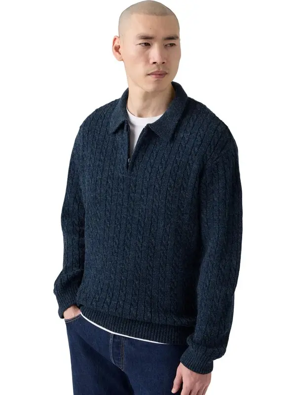 LEVI'S Mason Collared Quarter Zip - Blue