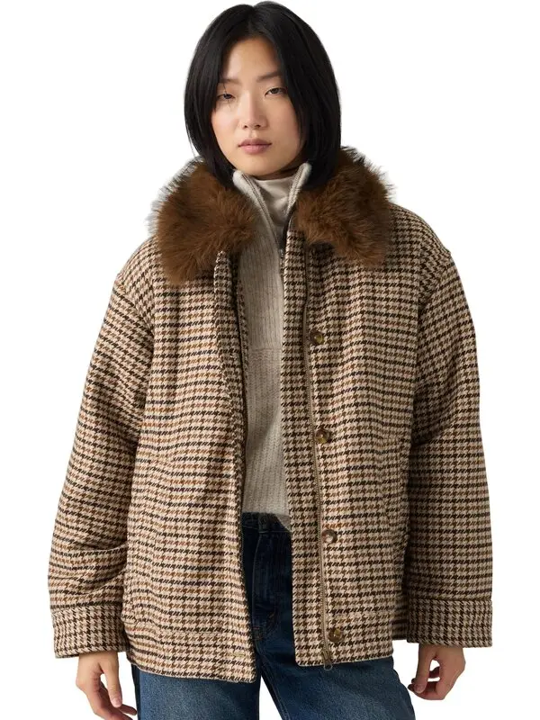 LEVI'S Billie Warm Coat - Beige / Siggi Check Java Plaid