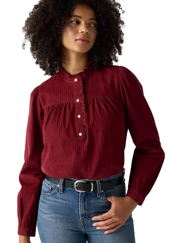 LEVI'S Perla Long Sleeve Blouse - Red