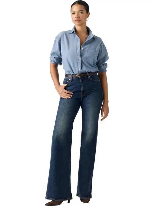 LEVI'S Ribcage Flare Jeans - Medium Wash / Gate Keeping