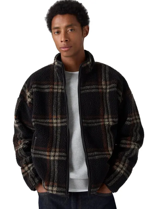 LEVI'S Nolan Sherpa Full Zip Sweater - Brown