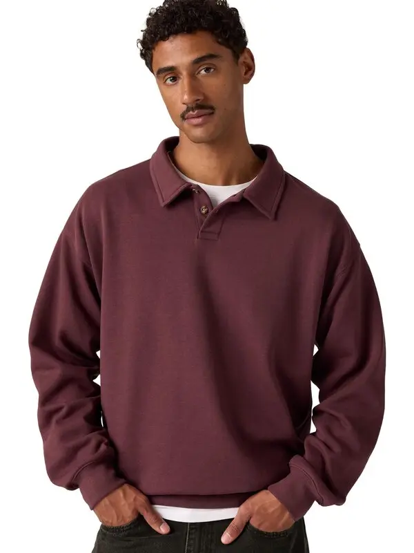 LEVI'S Leo Rugby Sweatshirt - Red