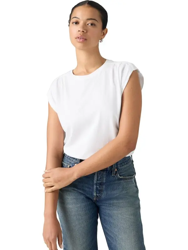 LEVI'S Pleated Muscle Tank Top - White