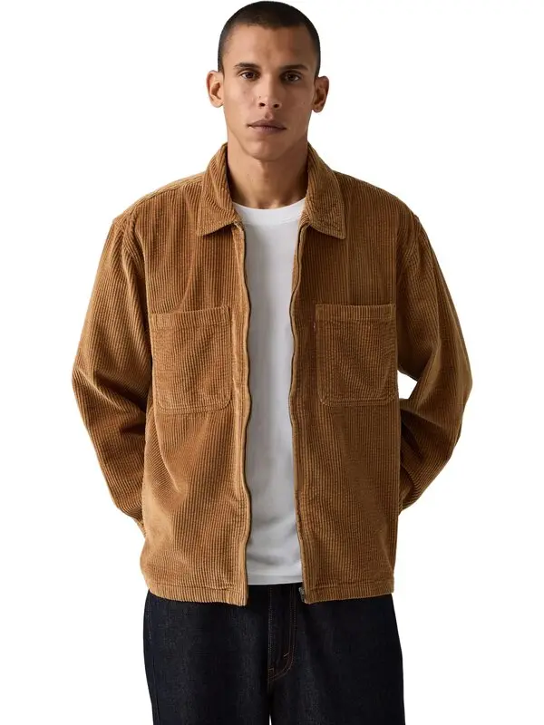LEVI'S Ports Boxy Zip Up Overshirt - Brown