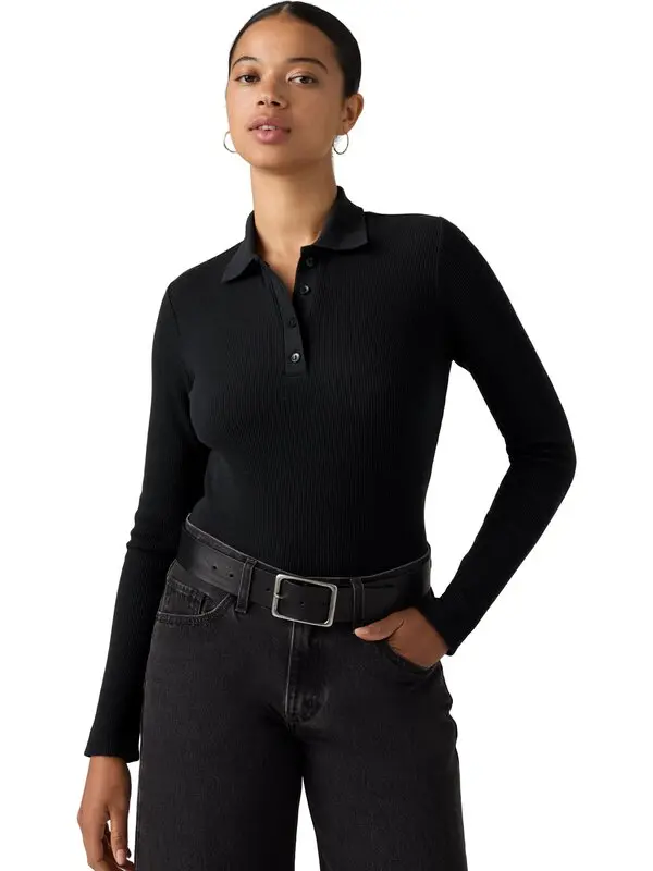 LEVI'S Rory Long Sleeve Polo - Black