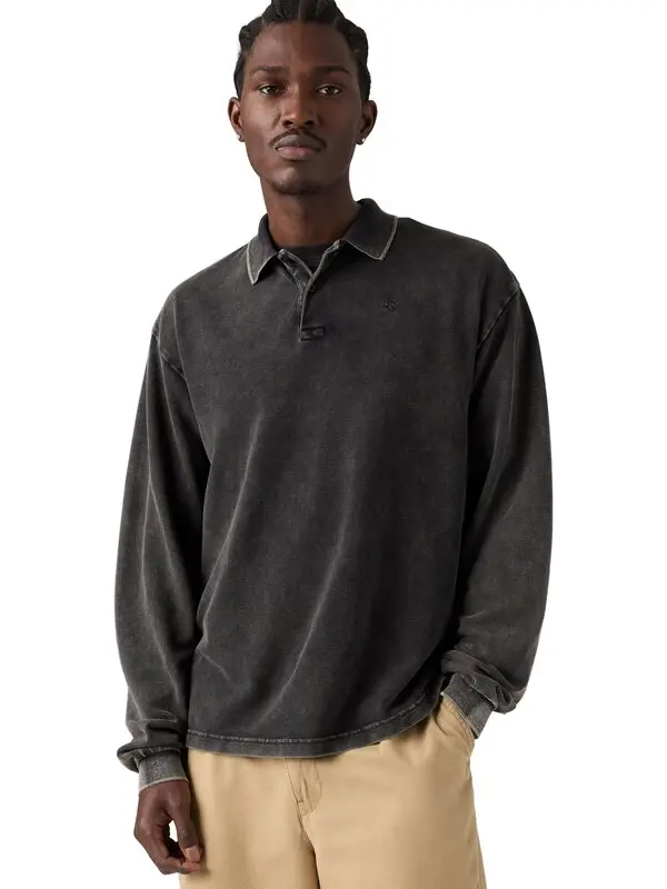 LEVI'S Long Sleeve Finn Boxy Polo - Black