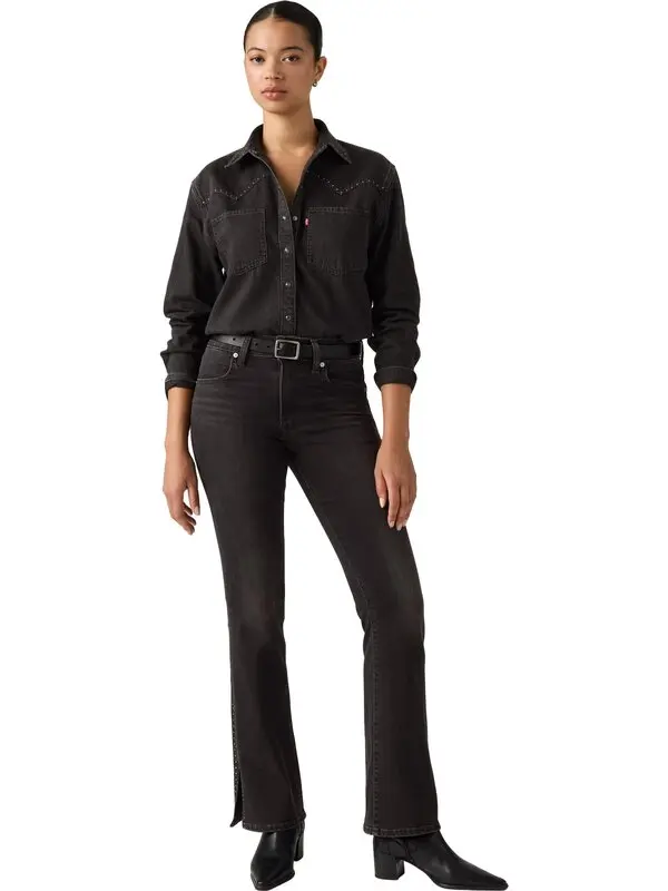 LEVI'S Studded Slit Hem Bootcut Jeans - Black