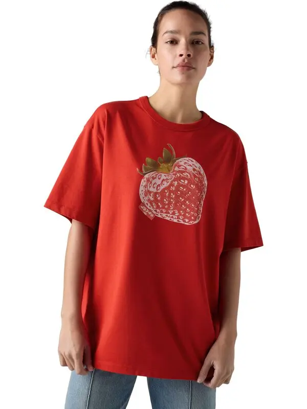 LEVI'S Graphic Cotton T-shirt - Red