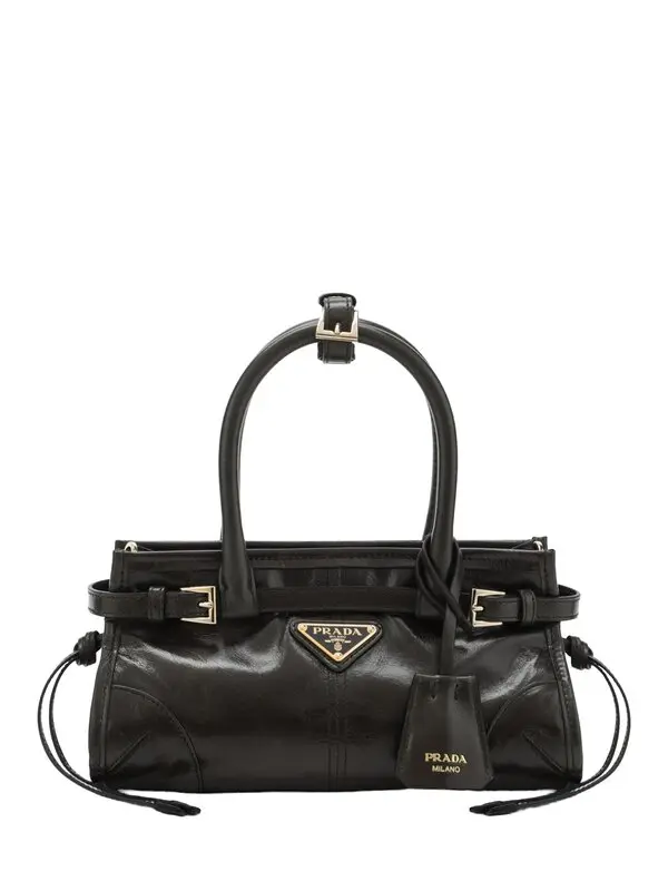 Prada Mini Bonnie Handbag In Selva Leather - Green