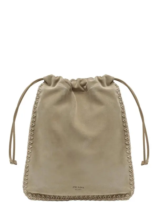 Prada Wish Pouch In Deserto Suede - Beige