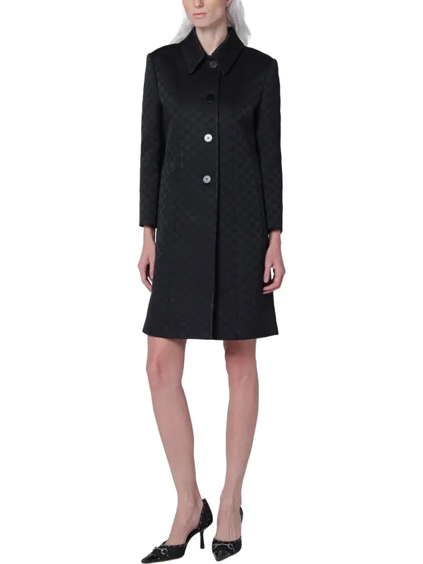 Gucci Gg Jacquard Viscose Coat - Black