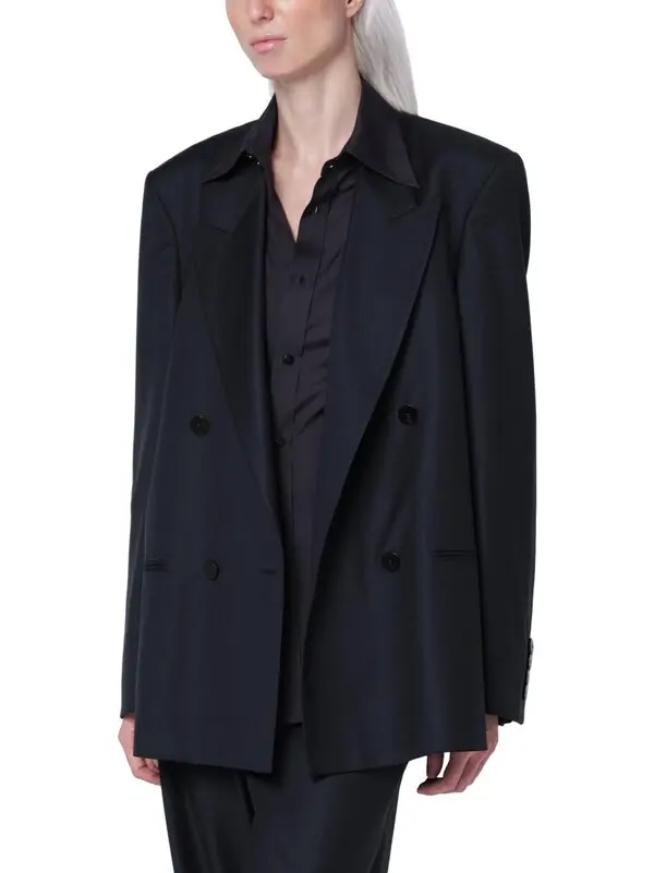 Gucci Double-breasted Japan Wool Jacket - Blue