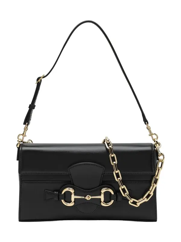 Gucci Horsebit Ristretto Shoulder Bag - Black
