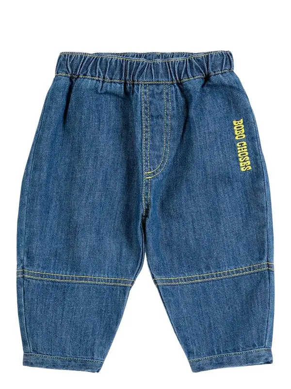 BOBO CHOSES Trousers Taxi Saurus Tag In Midnight Organic Cotton - Blue
