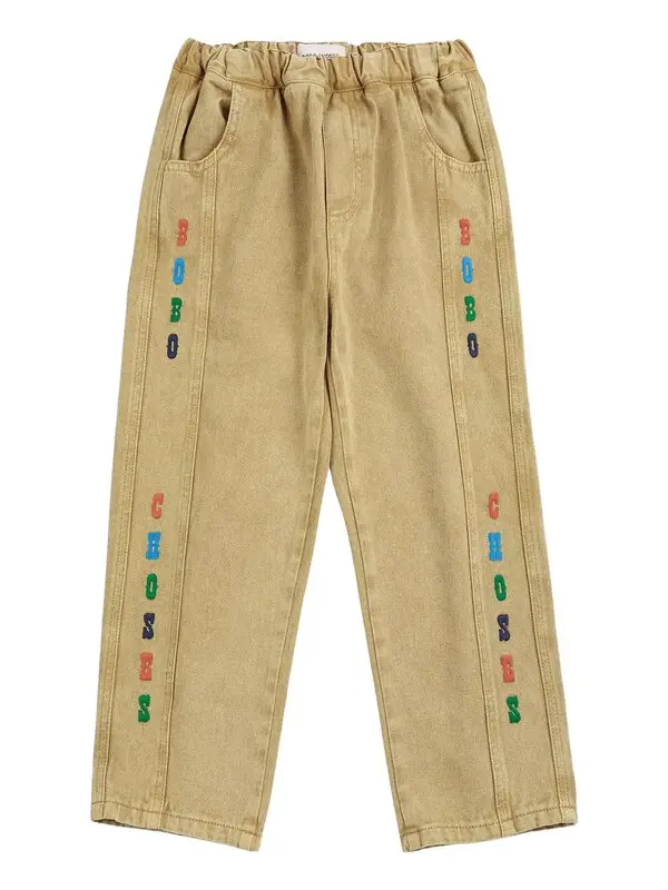 BOBO CHOSES Khaki Cotton Twill Trousers - Beige