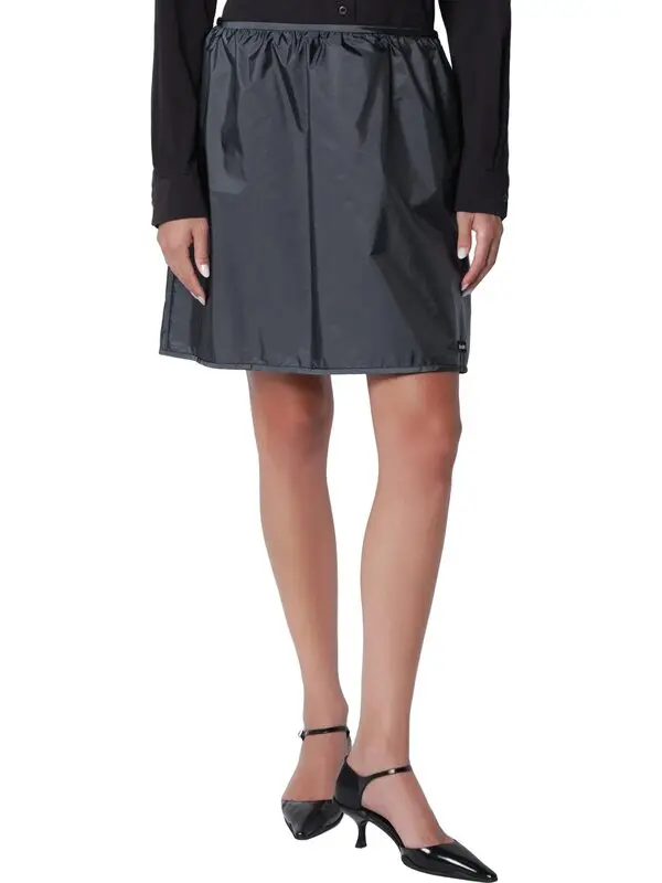 Miu Miu Hematite Technical Fabric Skirt - Grey
